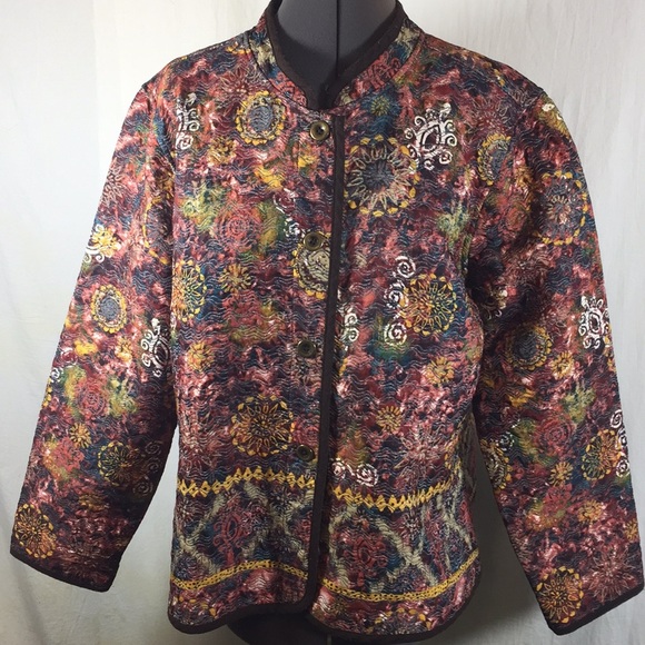 Jackets & Coats | Reversible Button Front Multi Colored Jacket | Poshmark